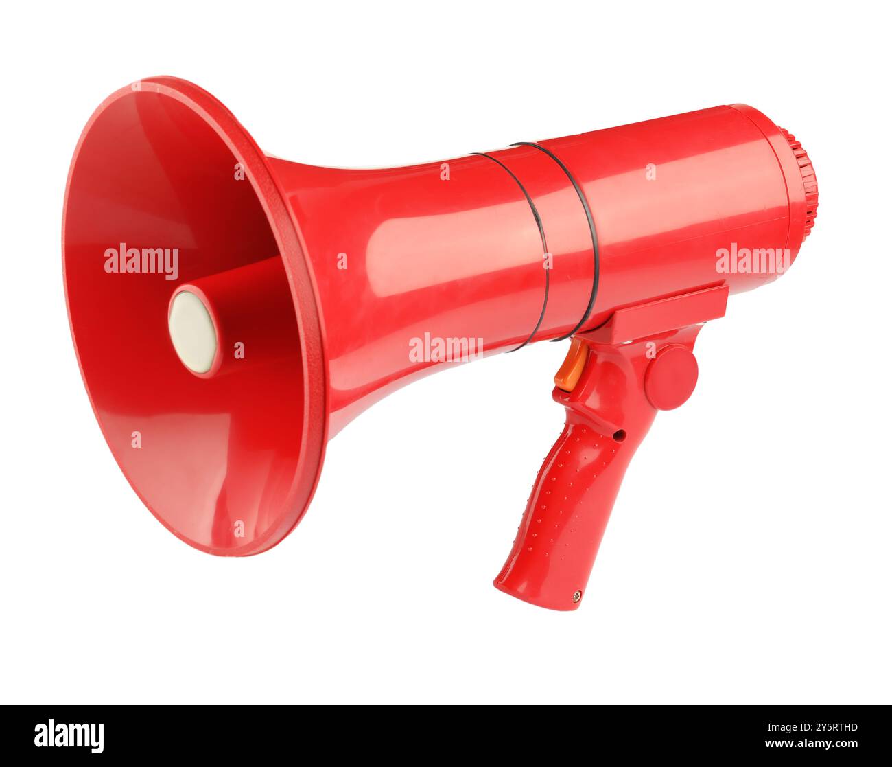 One wireless megaphone speaker isolated on white Stock Photo - Alamy