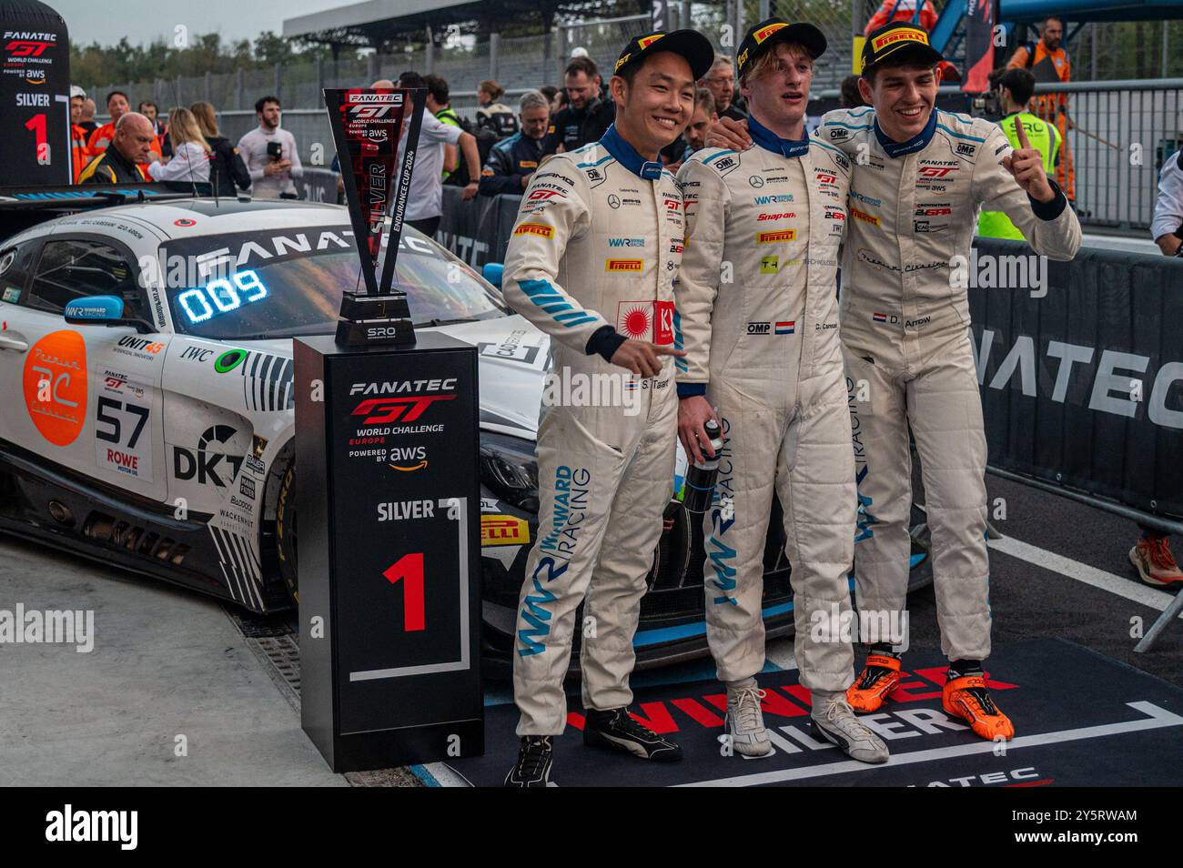 Tanart SATHIENTHIRAKUL, Daan ARROW, Colin CARESANI, of a team Winward Racing, on a Mercedes-AMG ...