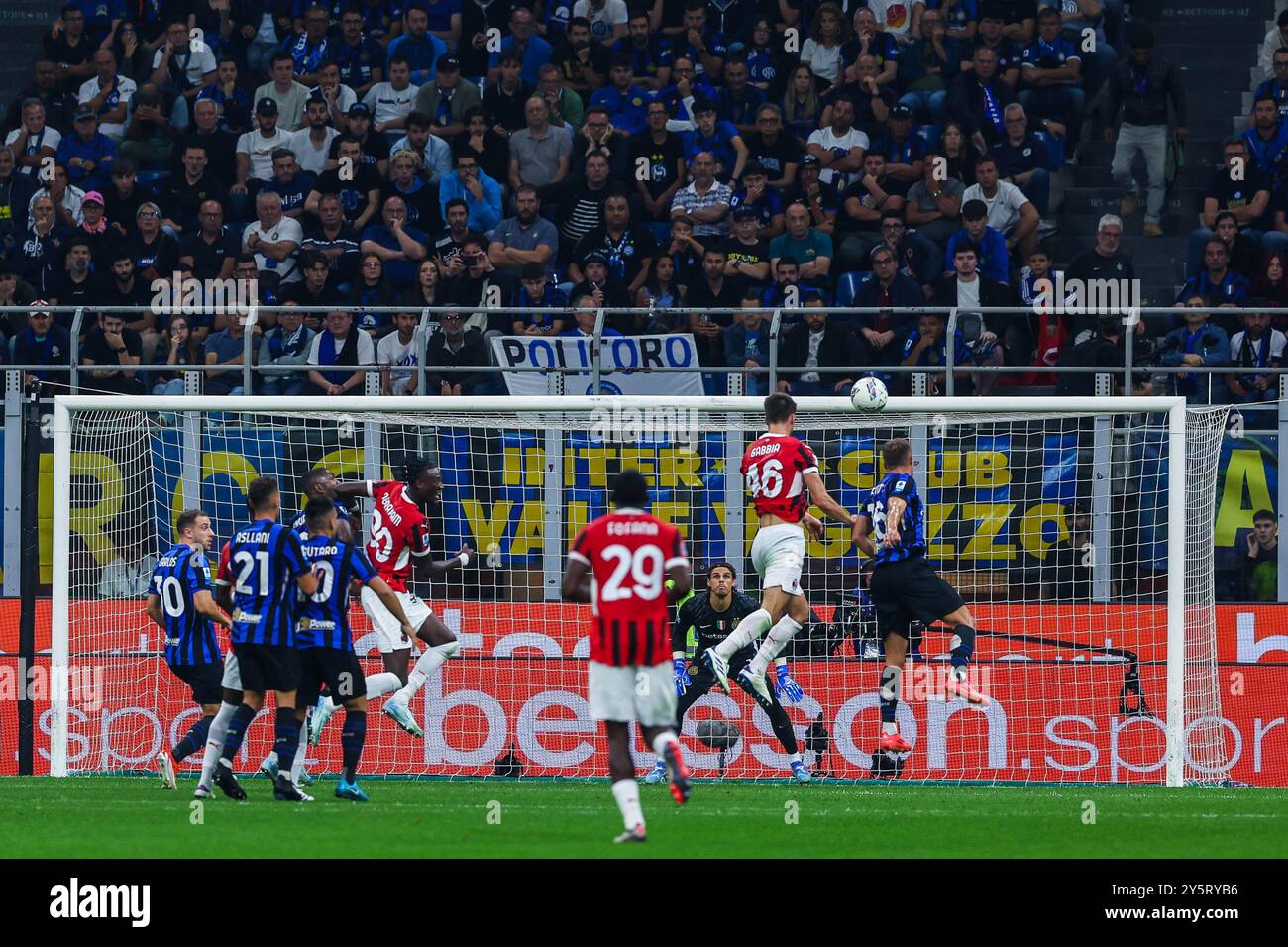 Matteo Gabbia of AC Milan scores winning goal during Serie A 2024/25 ...