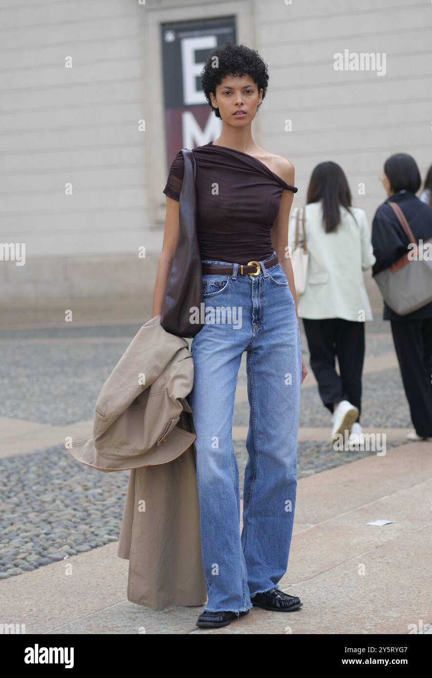 Models posing for photographers after Andrea Adamo fashion show during ...