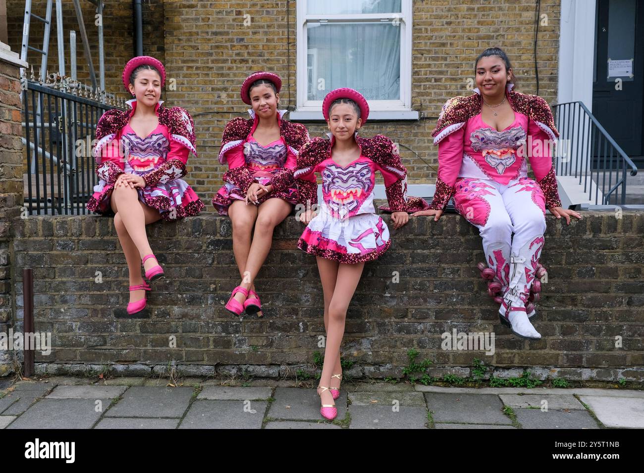 Performers from the Bolivian Mi Viejo San Simon group take part in the ...