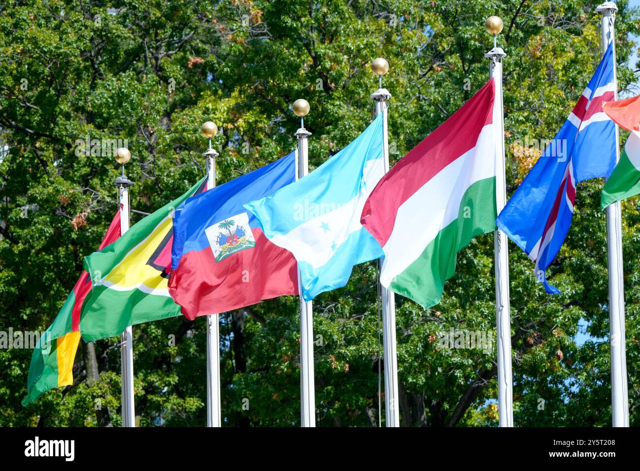 New York, USA. 9/22/24, New York, New York, United States Flags of ...