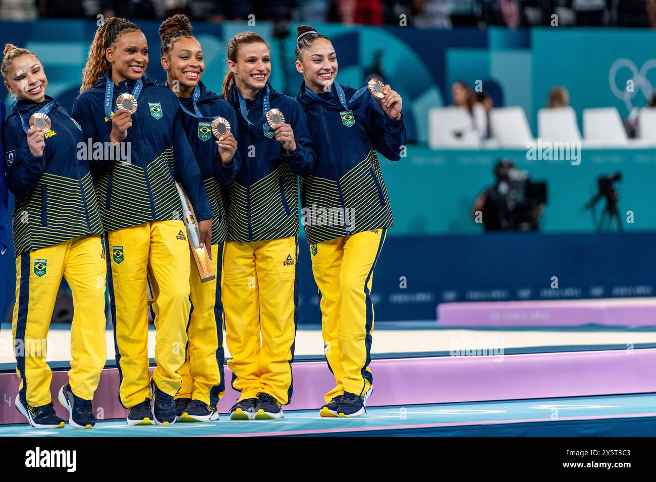 Team Brazil win the bronze medals in the Women's Gymnatics Team all ...