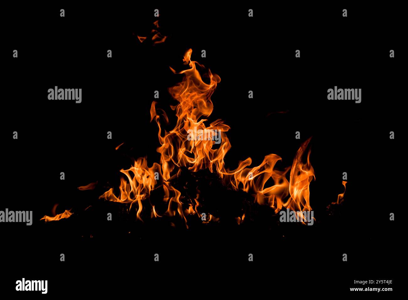 Fire over black background. Fire sparks background. Abstract dark ...