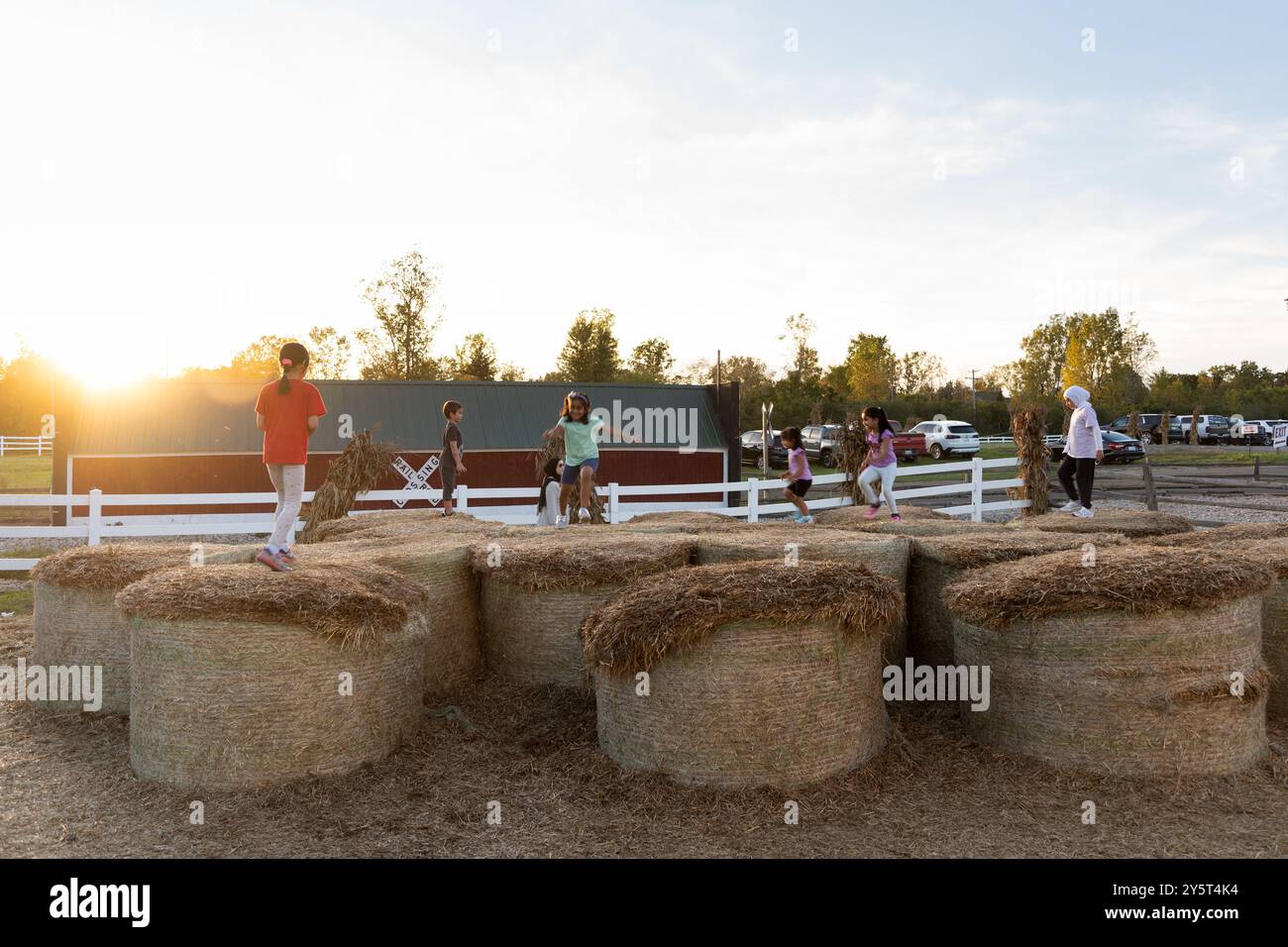 Children playing farm hi-res stock photography and images - Alamy