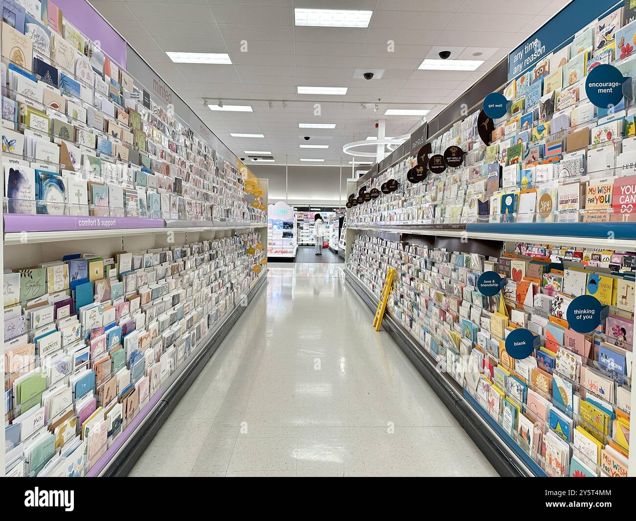 Colorful birthday, new born, greeting card aisle in Target retail store ...