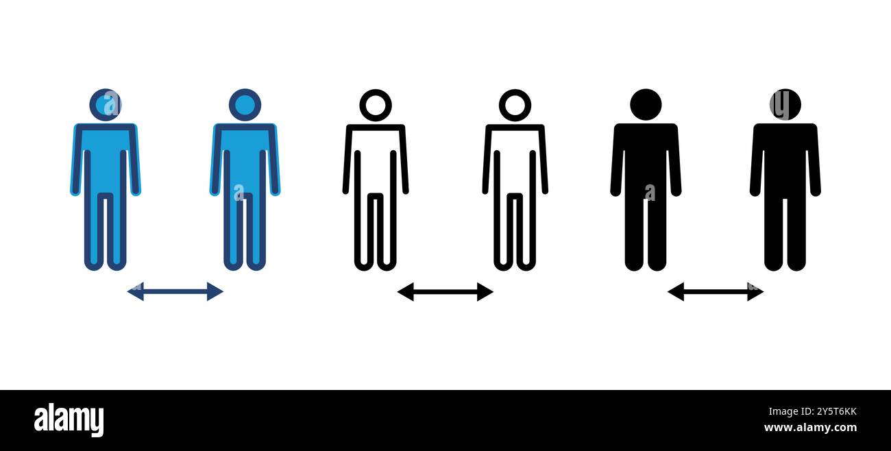 Social distance icon vector. social distancing icon. self quarantine ...