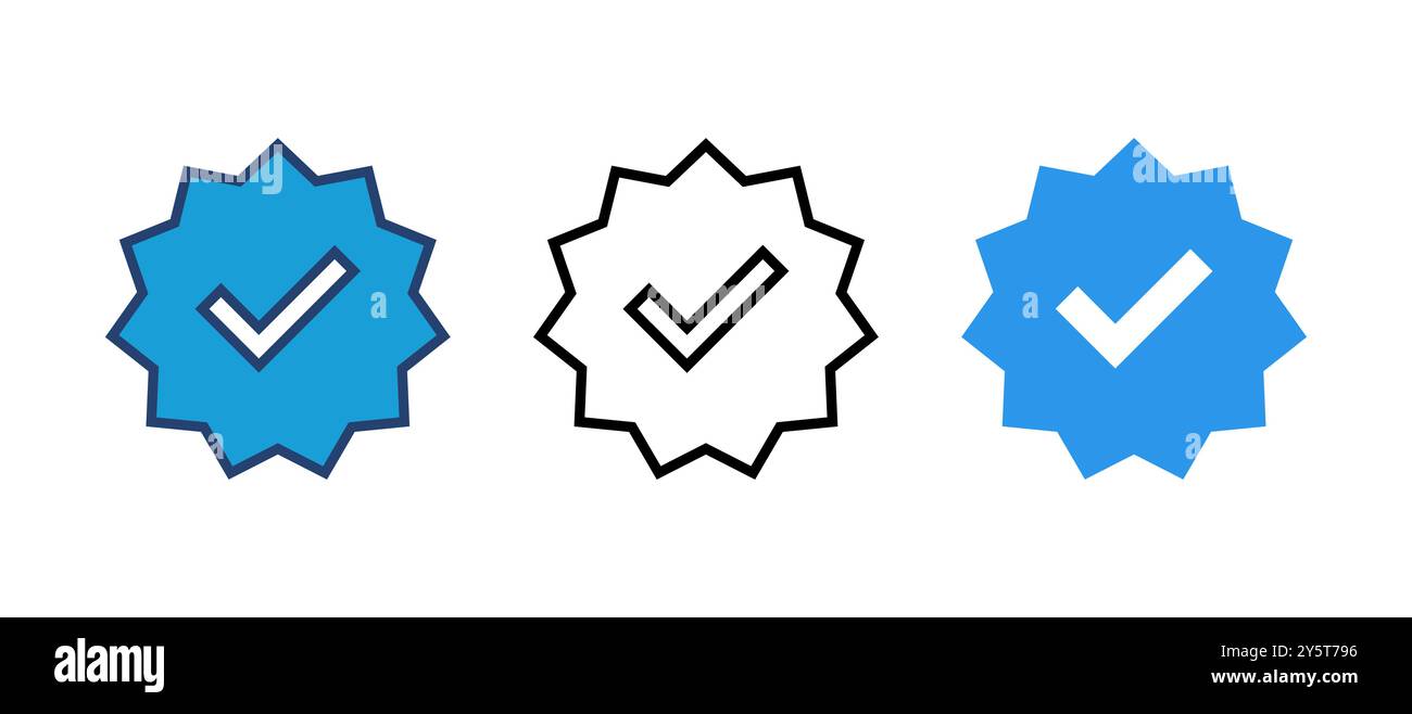 verified icon vector. verification check mark. approved icon Stock Vector Image & Art - Alamy