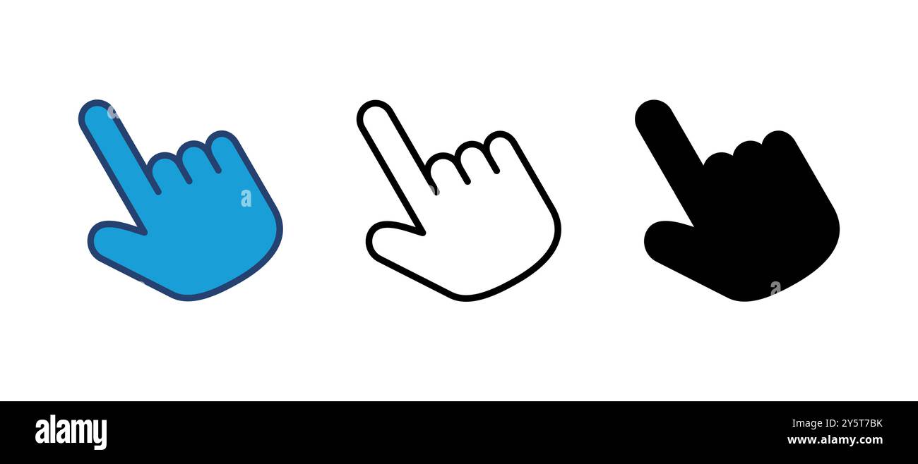 Hand cursor icon. cursor icon vector. hand cursor icon click Stock ...