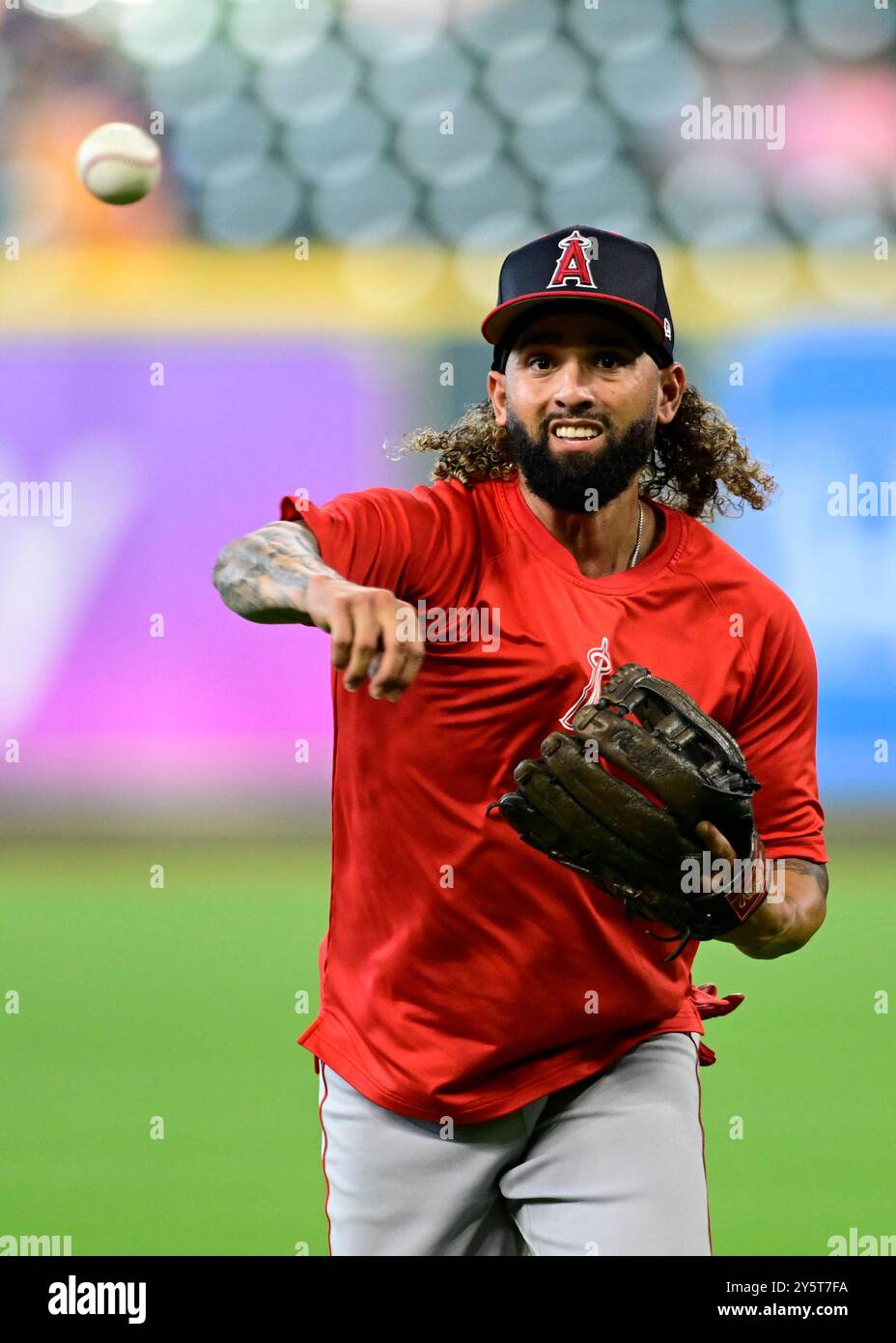 Los Angeles Angels shortstop Jack Lopez (10) during the MLB baseball ...