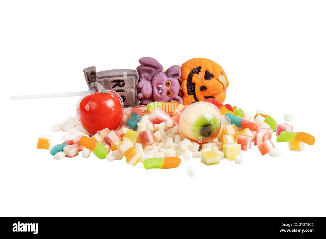 Candy pumpkin white background Cut Out Stock Images & Pictures - Alamy