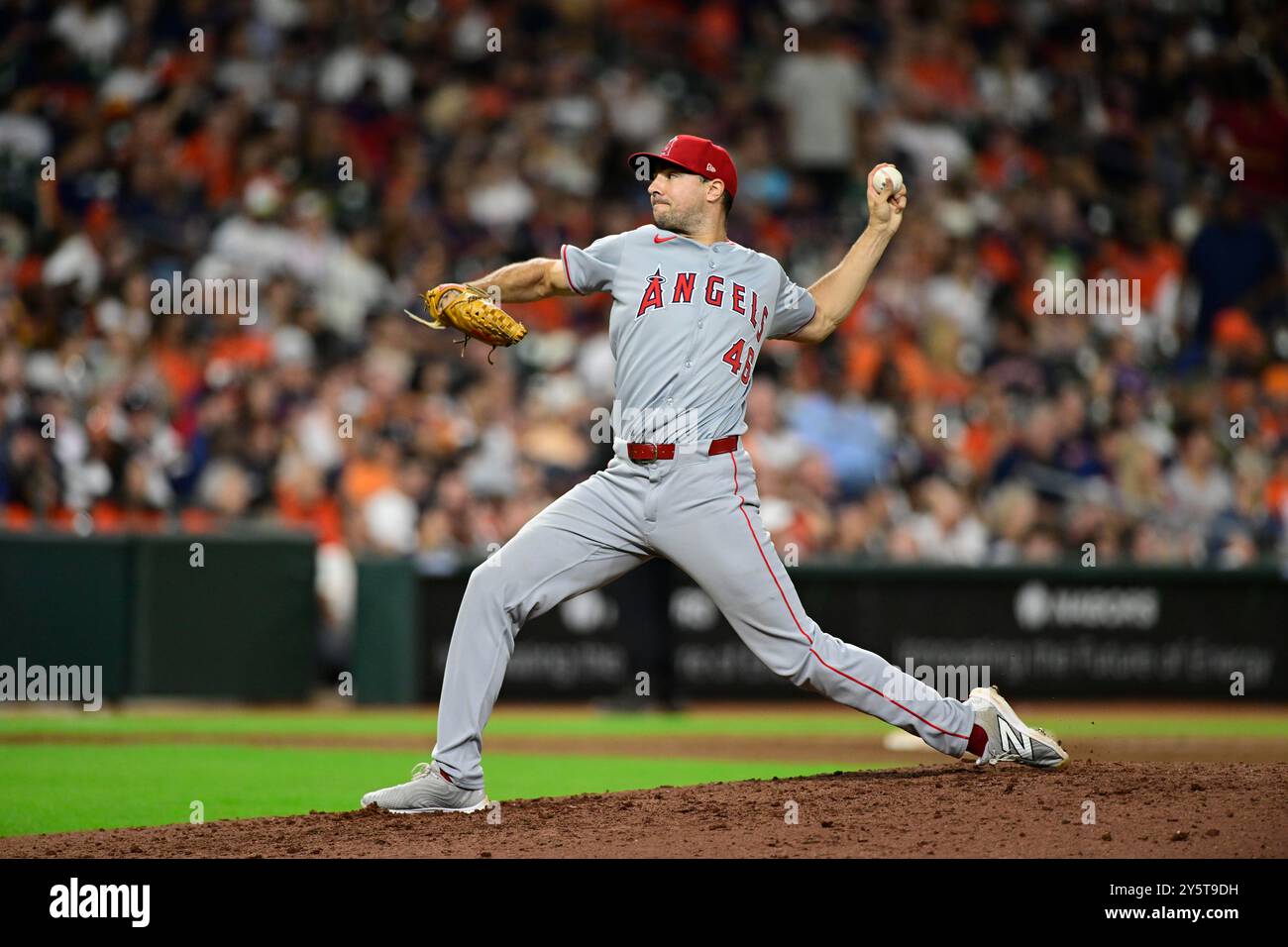 Los Angeles Angels relief pitcher Brock Burke (46) in the eighth inning ...