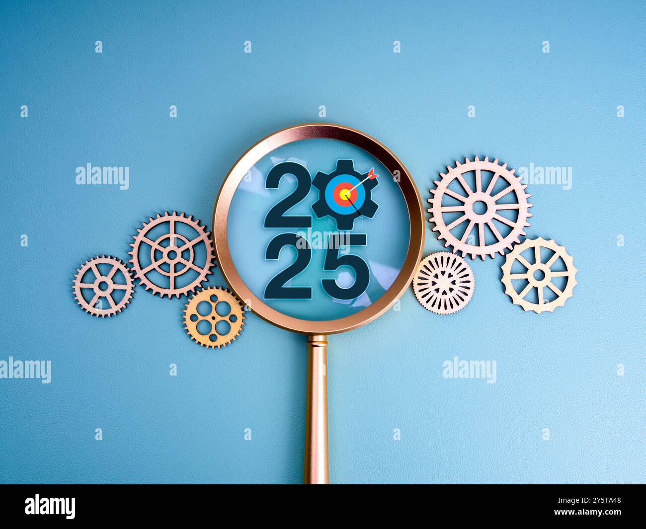 2025 new year with business goal and success, target management concept ...