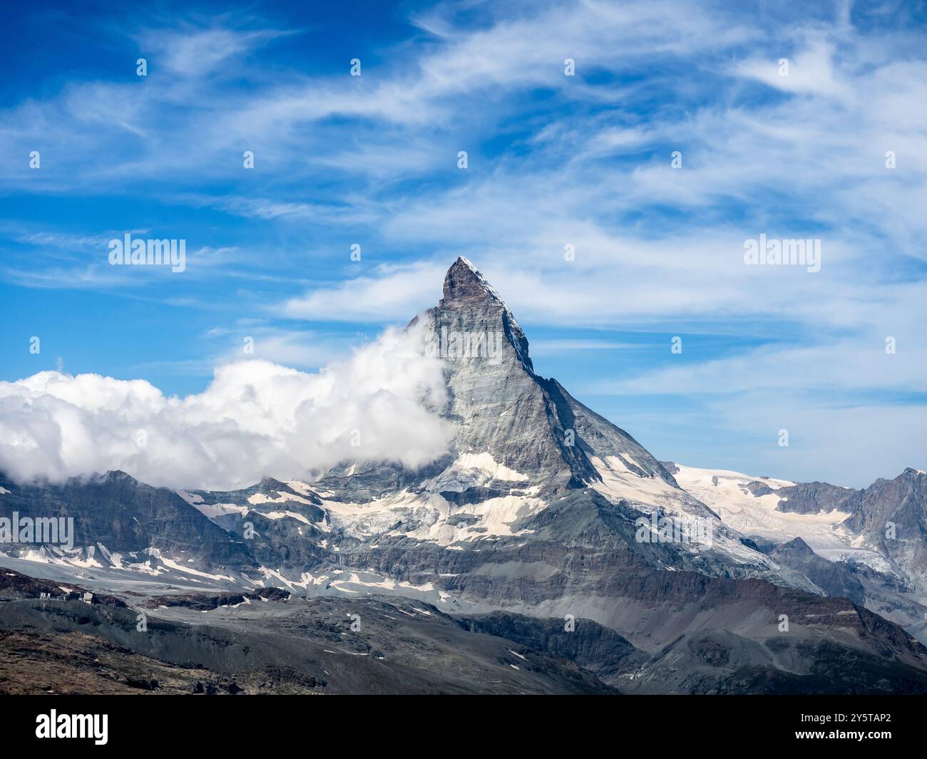 View of The great Matterhorn in the Swiss Alps. Amazing view of ...