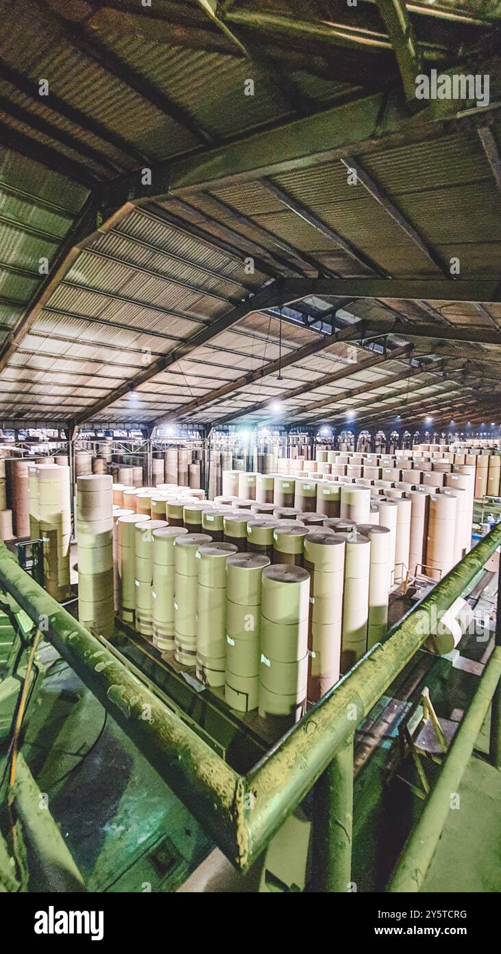 Stack paper rolls in the storage warehouse. Efficient Paper ...