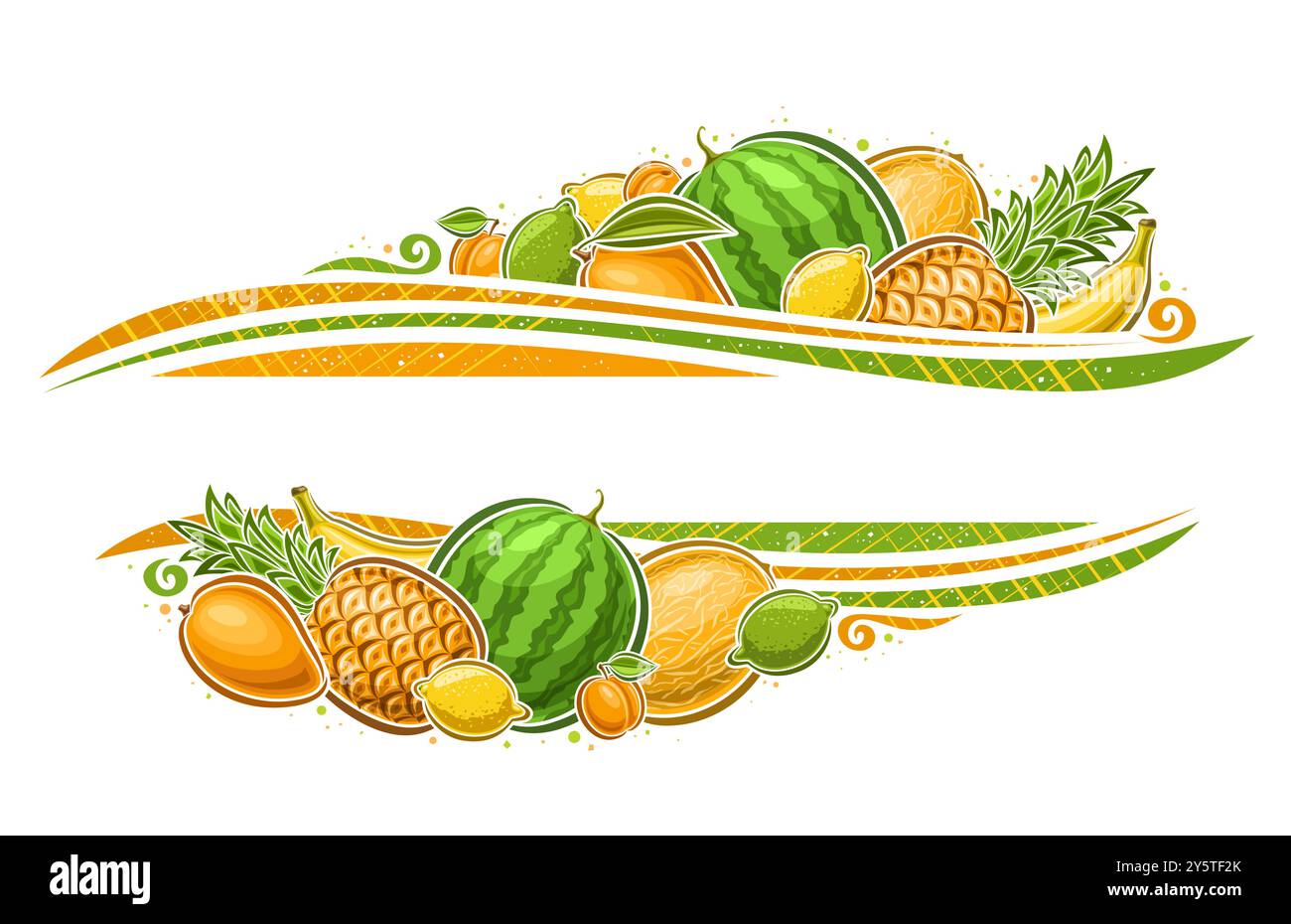 Vector Fruit Border with copy space for ad text, decorative sign board ...