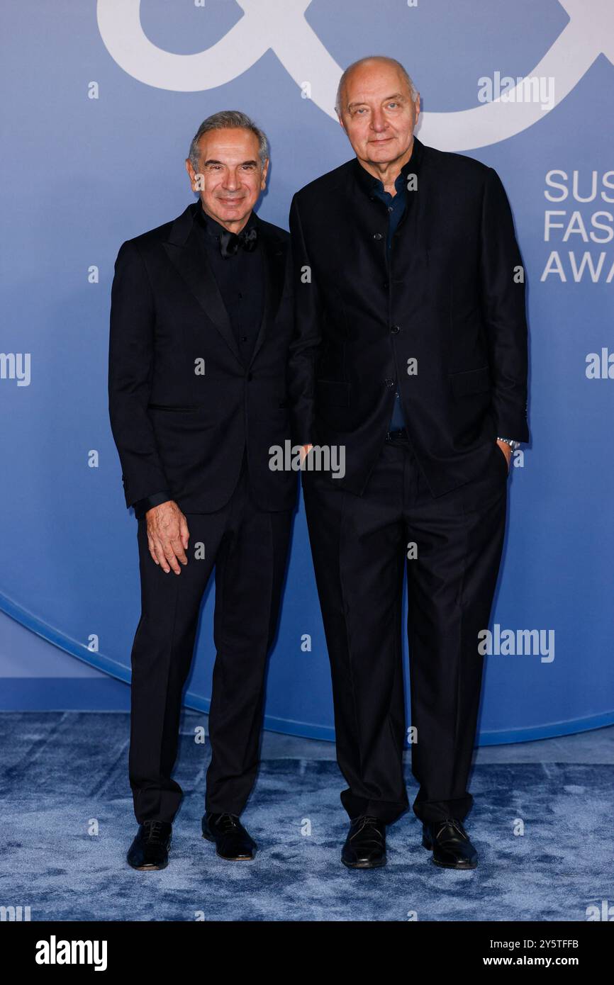 Carlo Capasa, Pascal Morand attends the CNMI Sustainable Fashion Awards ...