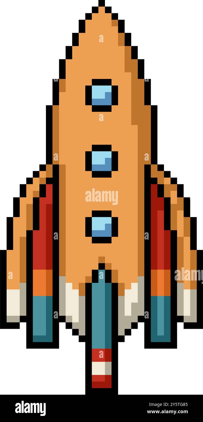 pixel art of rocket kid toy isolated background Stock Vector Image ...