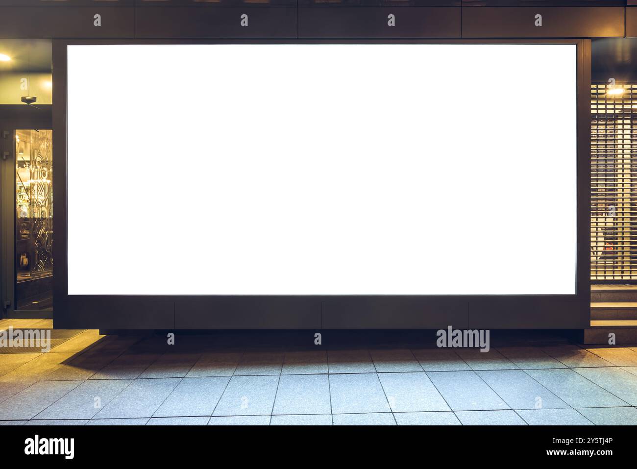 Mockup Of Store Blank Street Showcase Advertising Poster Window In A ...