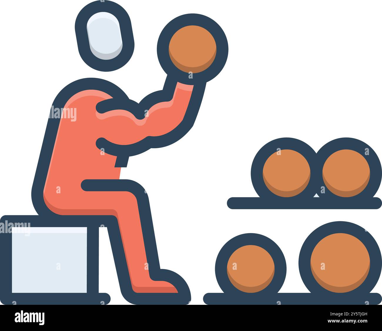 Dumbbell biceps curl Stock Vector Images - Alamy