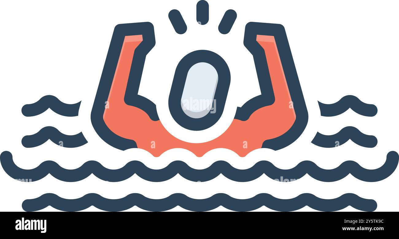 Icon for drowning, life in danger Stock Vector Image & Art - Alamy