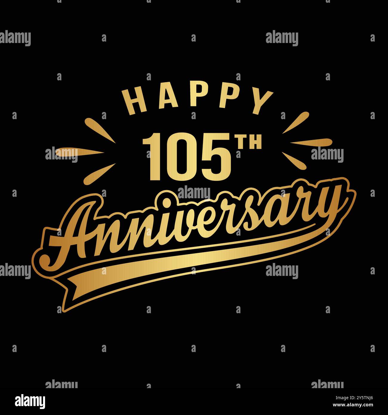 Happy 105th Anniversary. 105 years anniversary design. Vector and ...