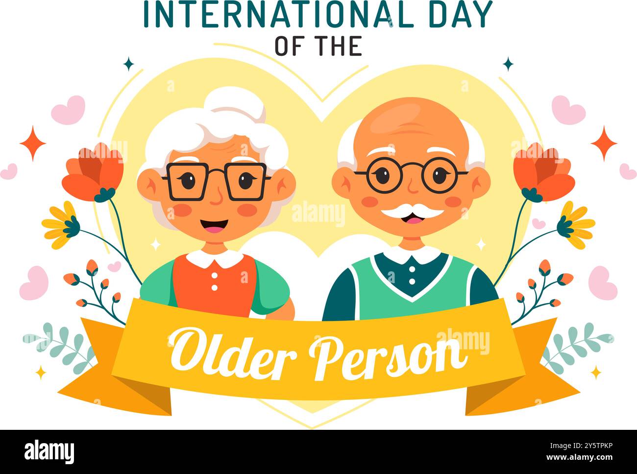 International Day of Older Persons Vector Illustration featuring an ...