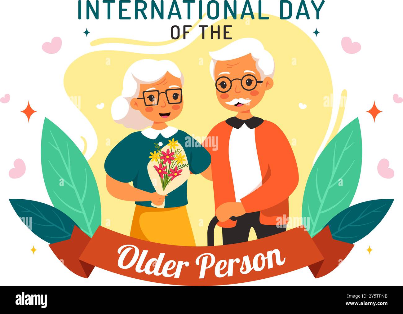 International Day of Older Persons Vector Illustration featuring an ...