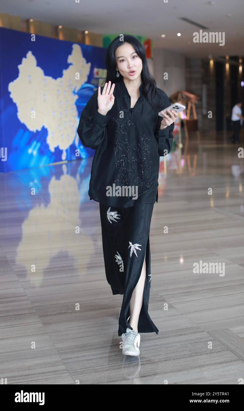 Chinese singer Huang Ling appears in Changsha City, south China's Hunan ...