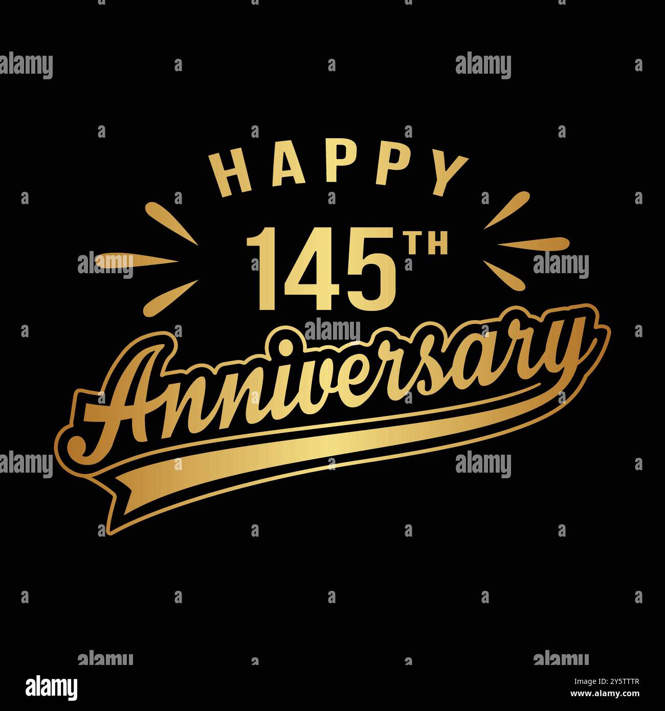 Happy 145th Anniversary. 145 years anniversary design. Vector and ...