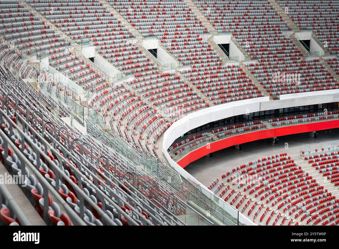 Empty stands football stadium. Fans audience Stock Photo - Alamy