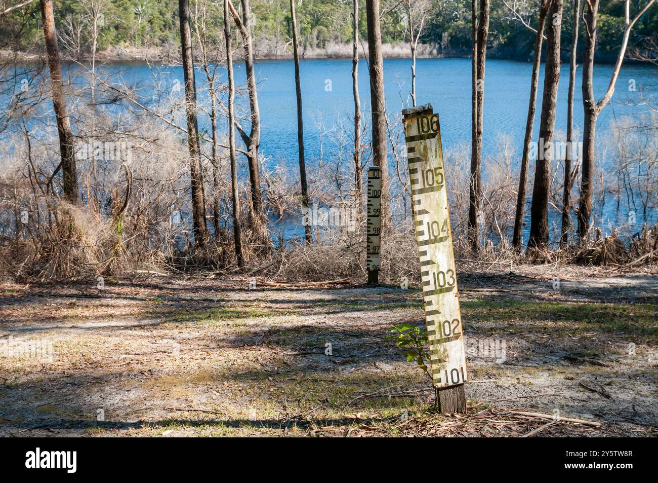 measuring water level device, Lake McKenzie, Booderee Botanic Gardens ...