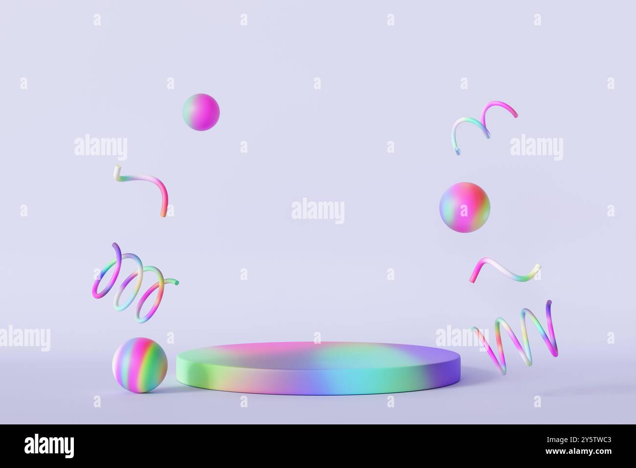 Playful, rainbow podium with flying twists and other shapes. Ideal for ...