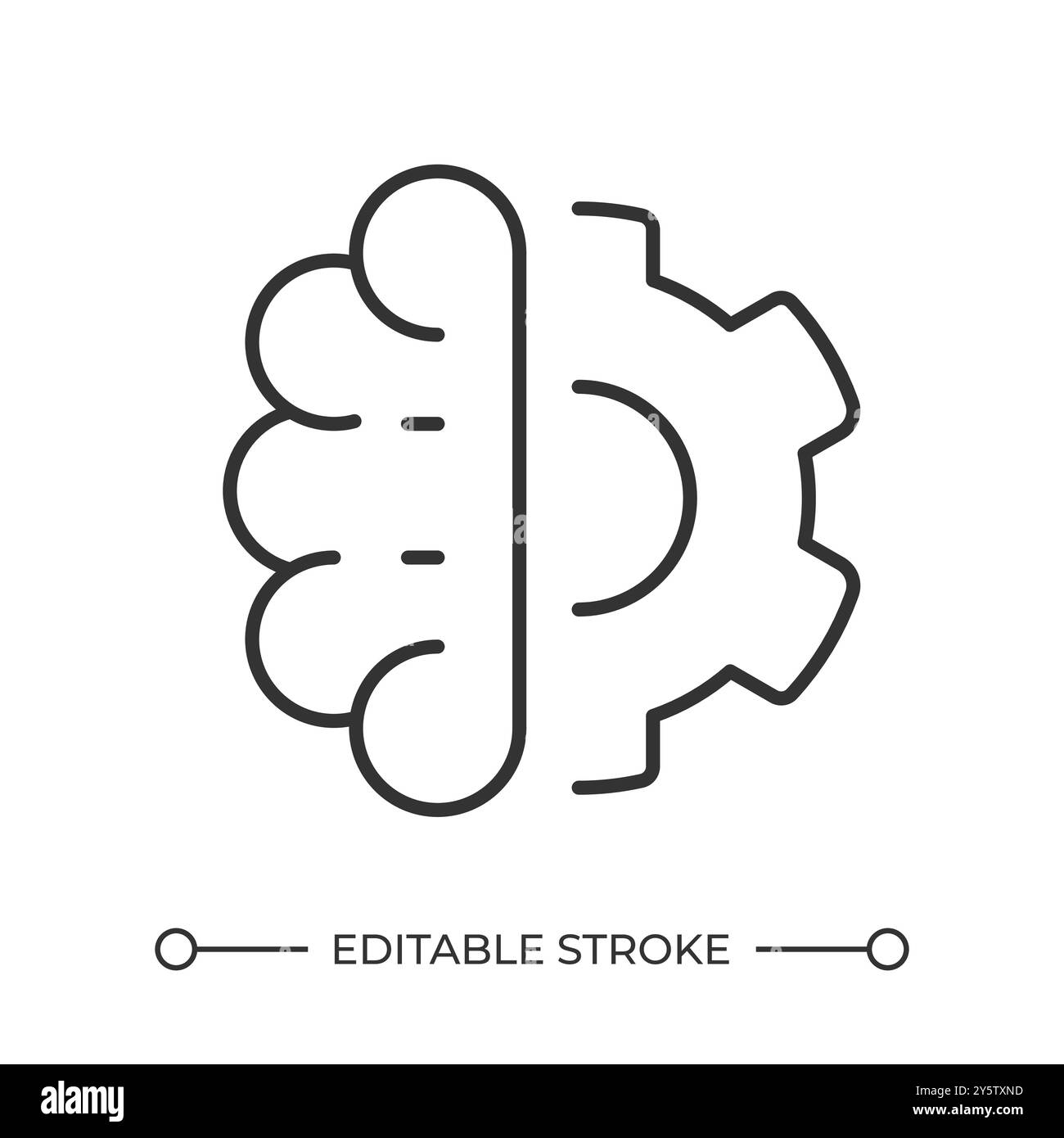 Human brain and gear linear icon Stock Vector Image & Art - Alamy