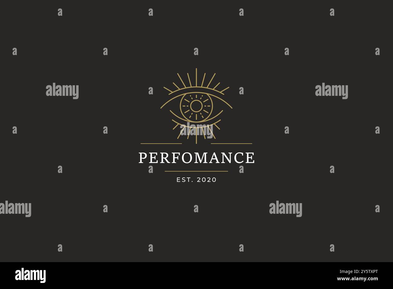 Fashion human eye eyelashes golden luxury line art logo design template ...