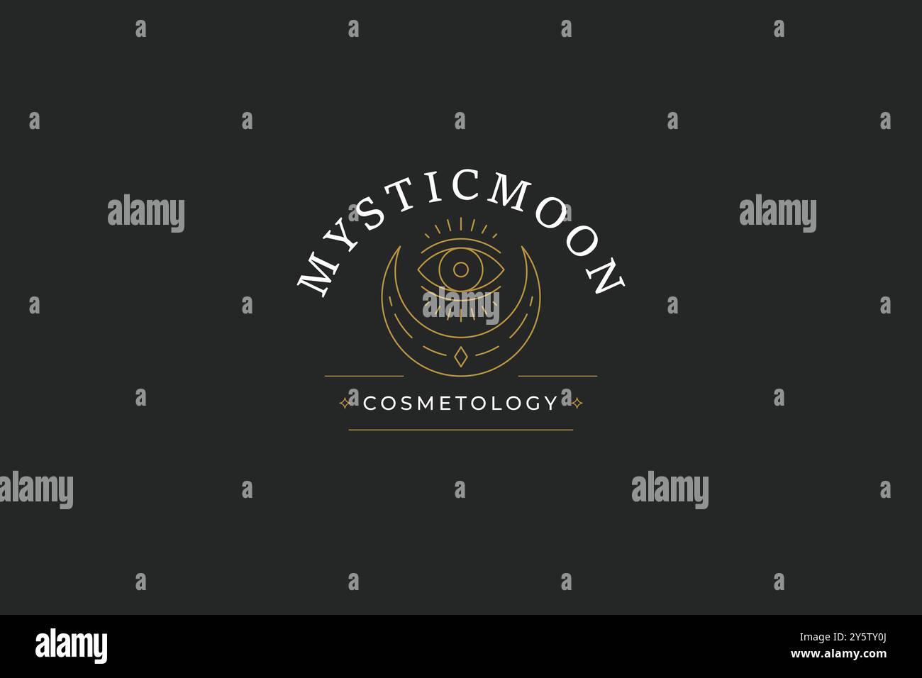 Ancient wisdom all seeing eye with crescent line art logo design ...