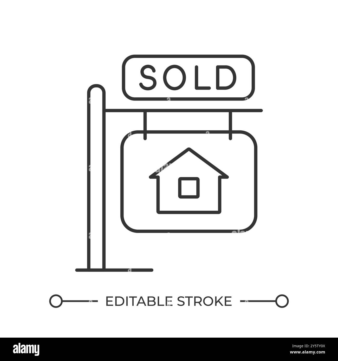 Sold sign linear icon Stock Vector Image & Art - Alamy