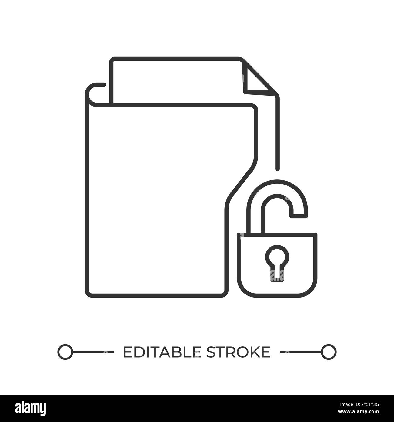 Secured folder linear icon Stock Vector Image & Art - Alamy