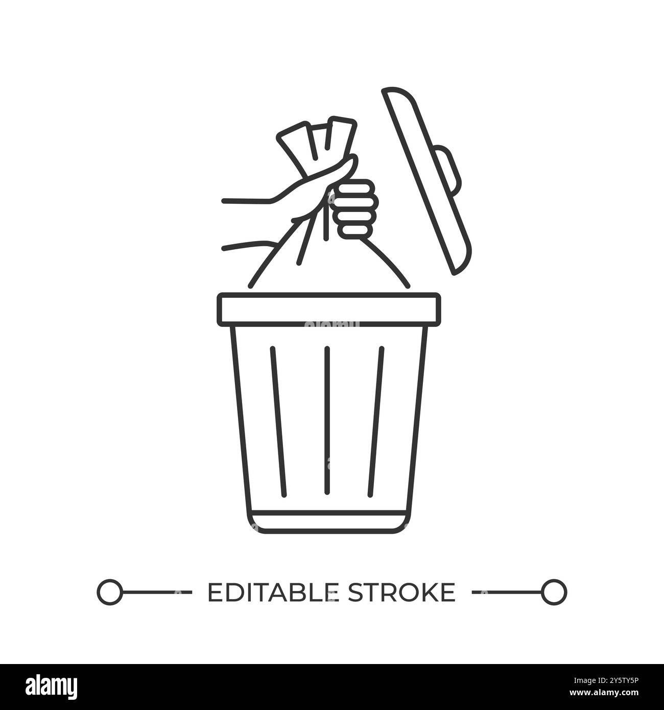 Garbage bin linear icon Stock Vector Image & Art - Alamy