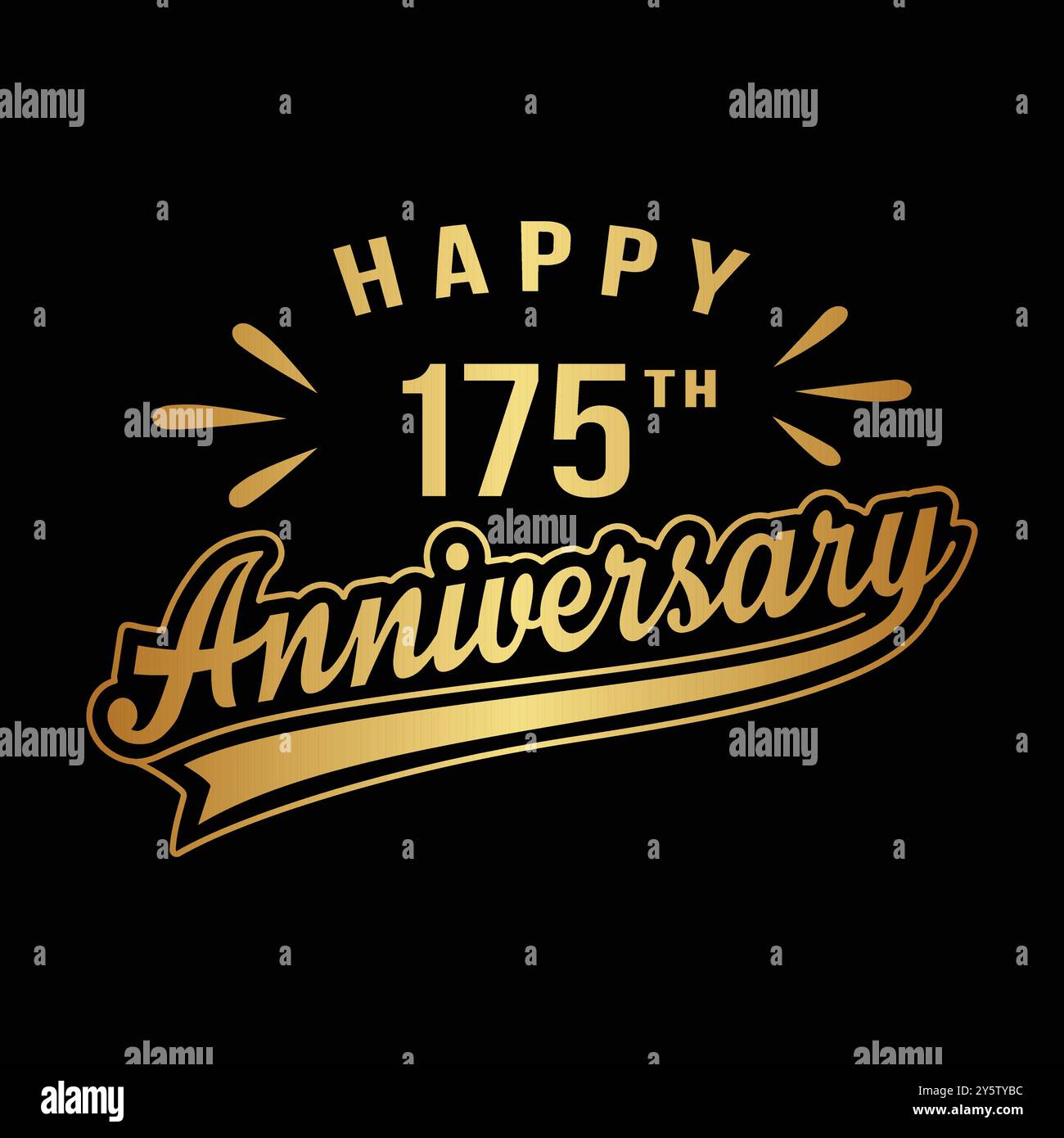Happy 175th Anniversary. 175 years anniversary design. Vector and illustration Stock Vector ...