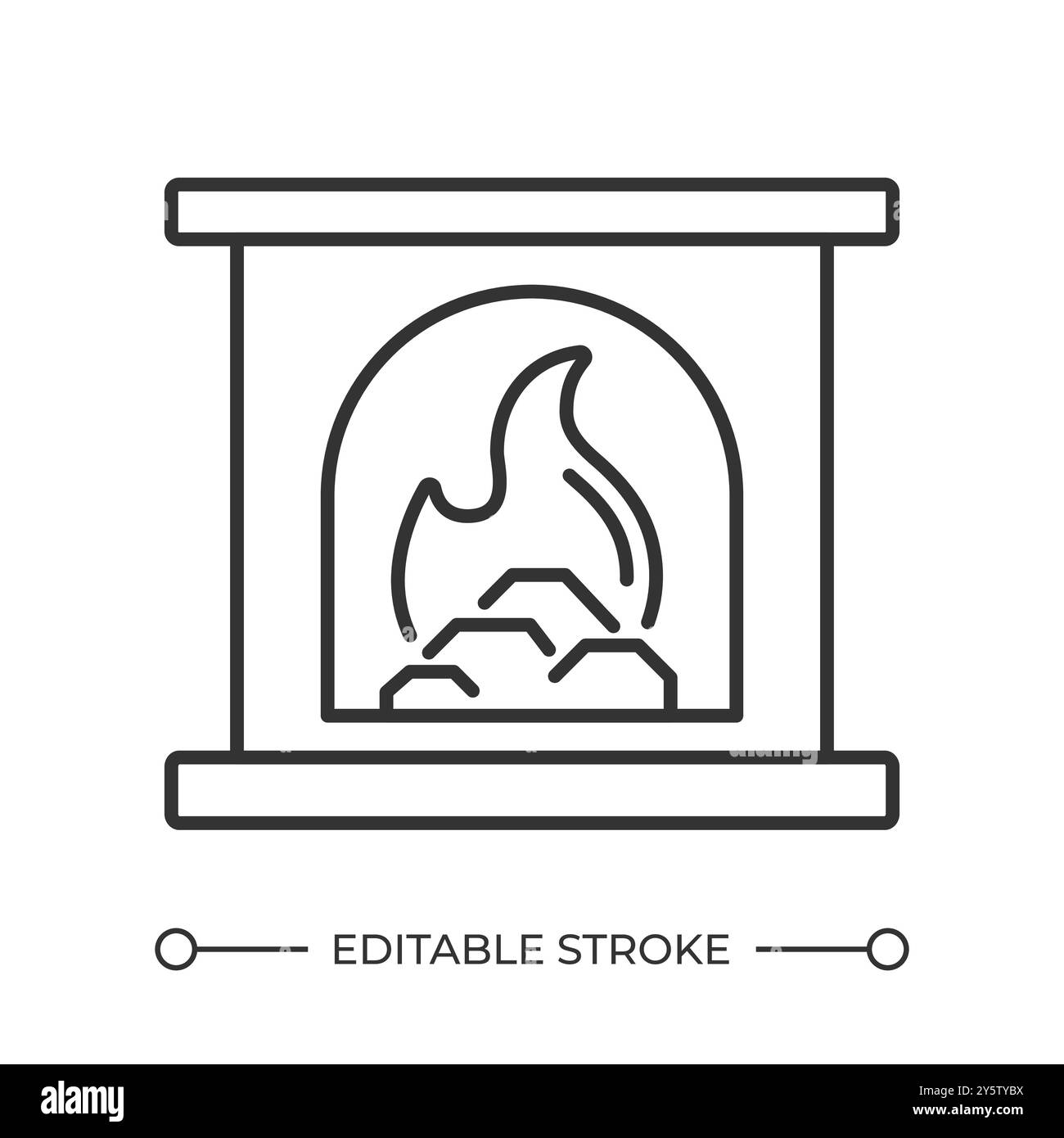 Fireplace linear icon Stock Vector Image & Art - Alamy