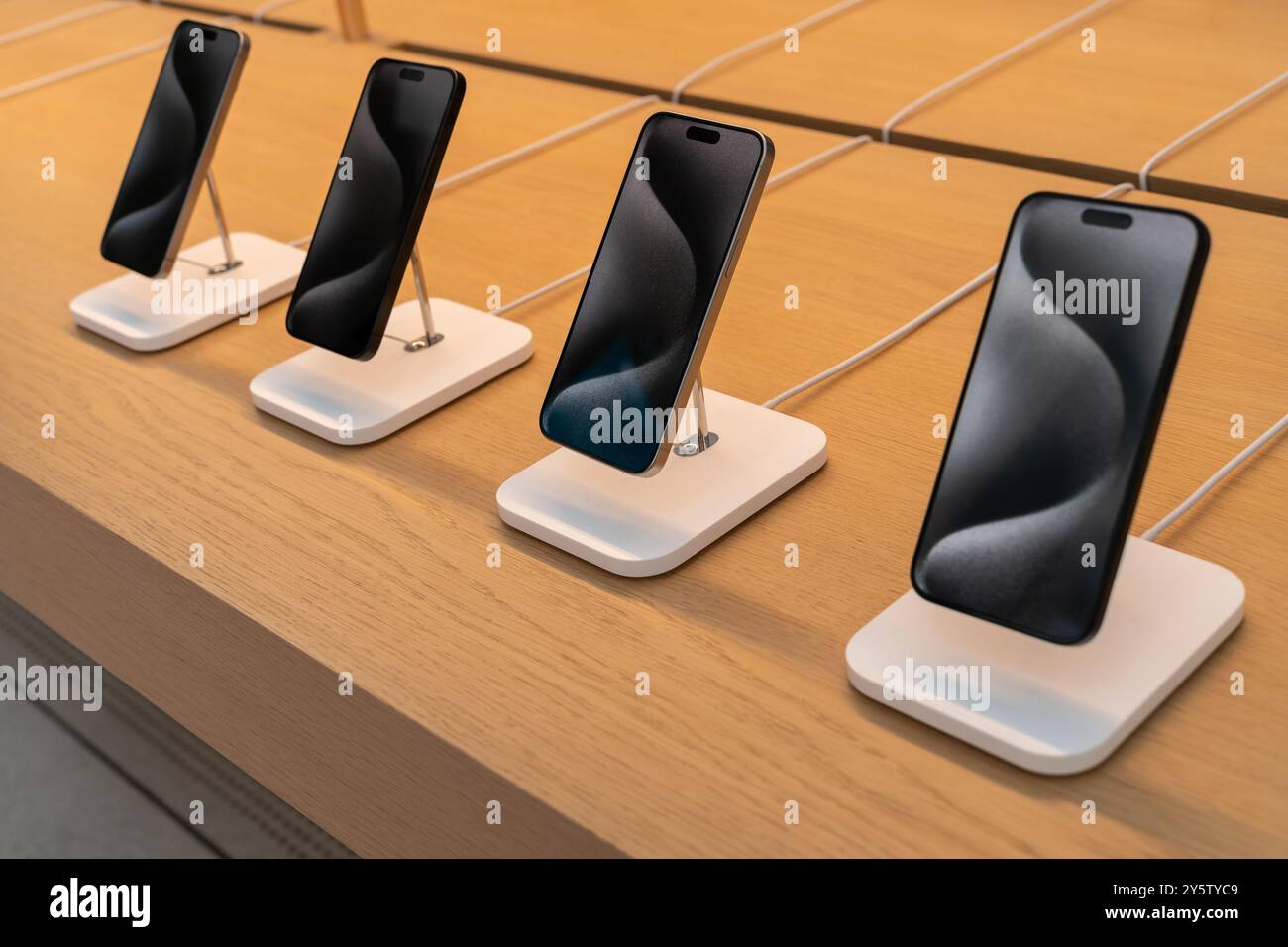 Kuala Lumpur, Malaysia - September 1,2024 : Demo unit of the Iphone 15 ...