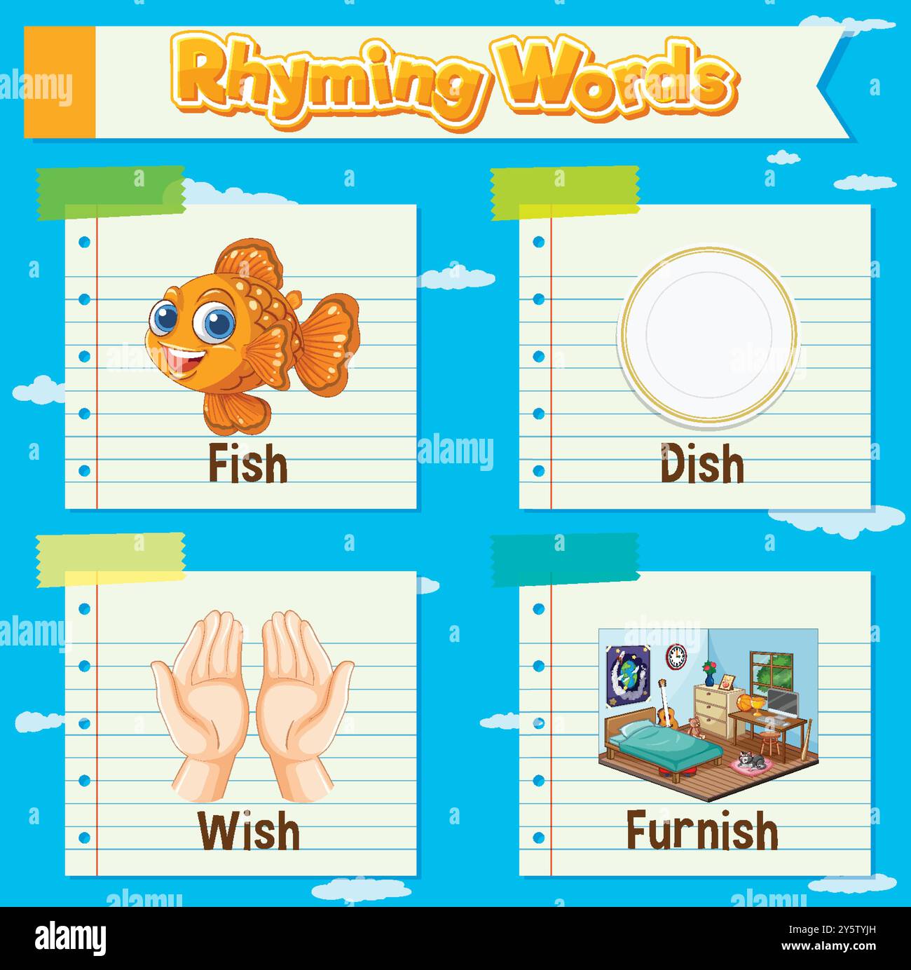 Illustration of rhyming words with images Stock Vector Image & Art - Alamy