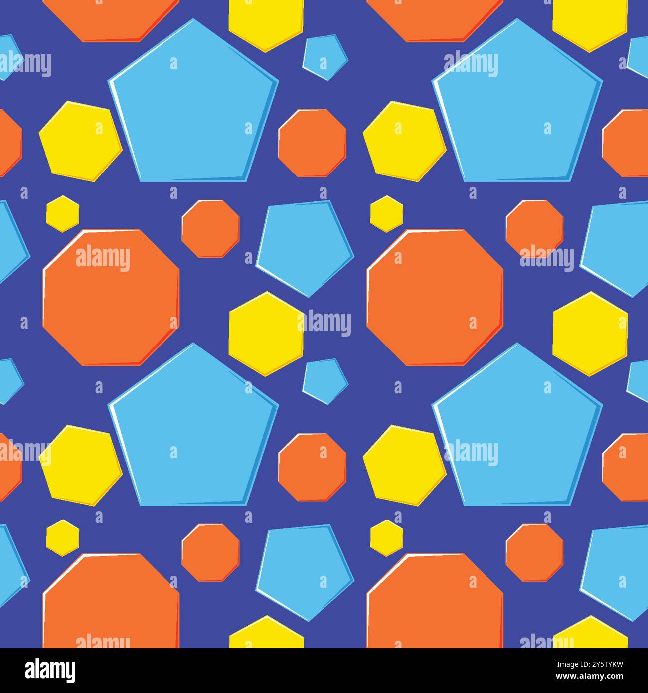 Vibrant seamless pattern with various geometric shapes Stock Vector ...