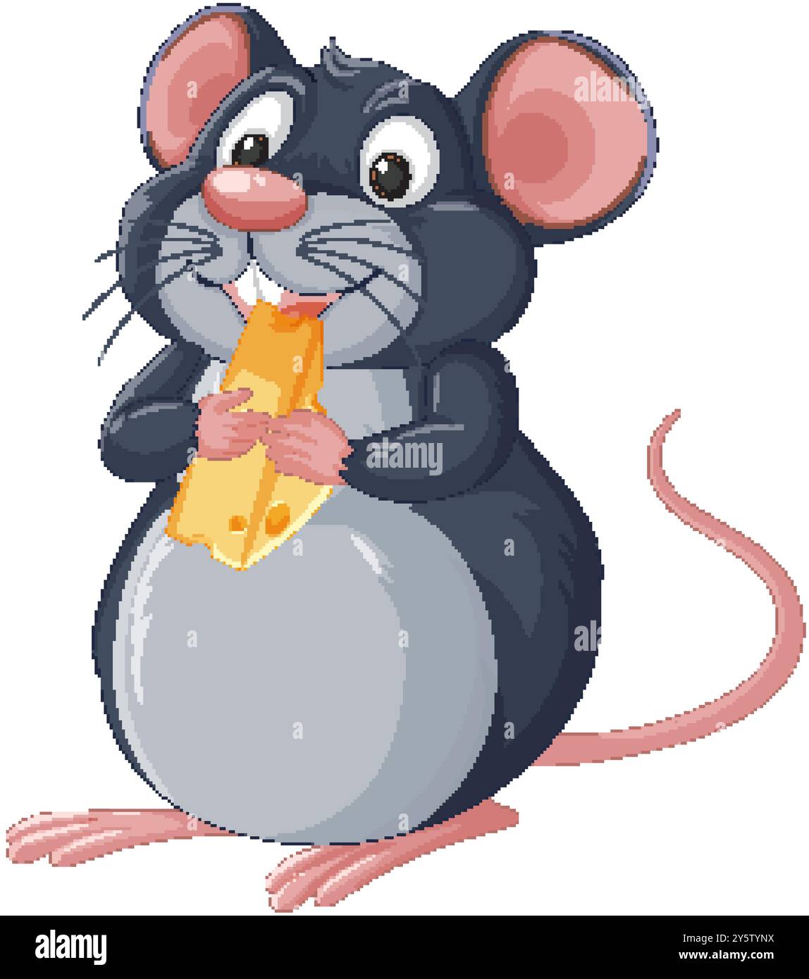 Cartoon mouse enjoying a piece of cheese Stock Vector Image & Art - Alamy