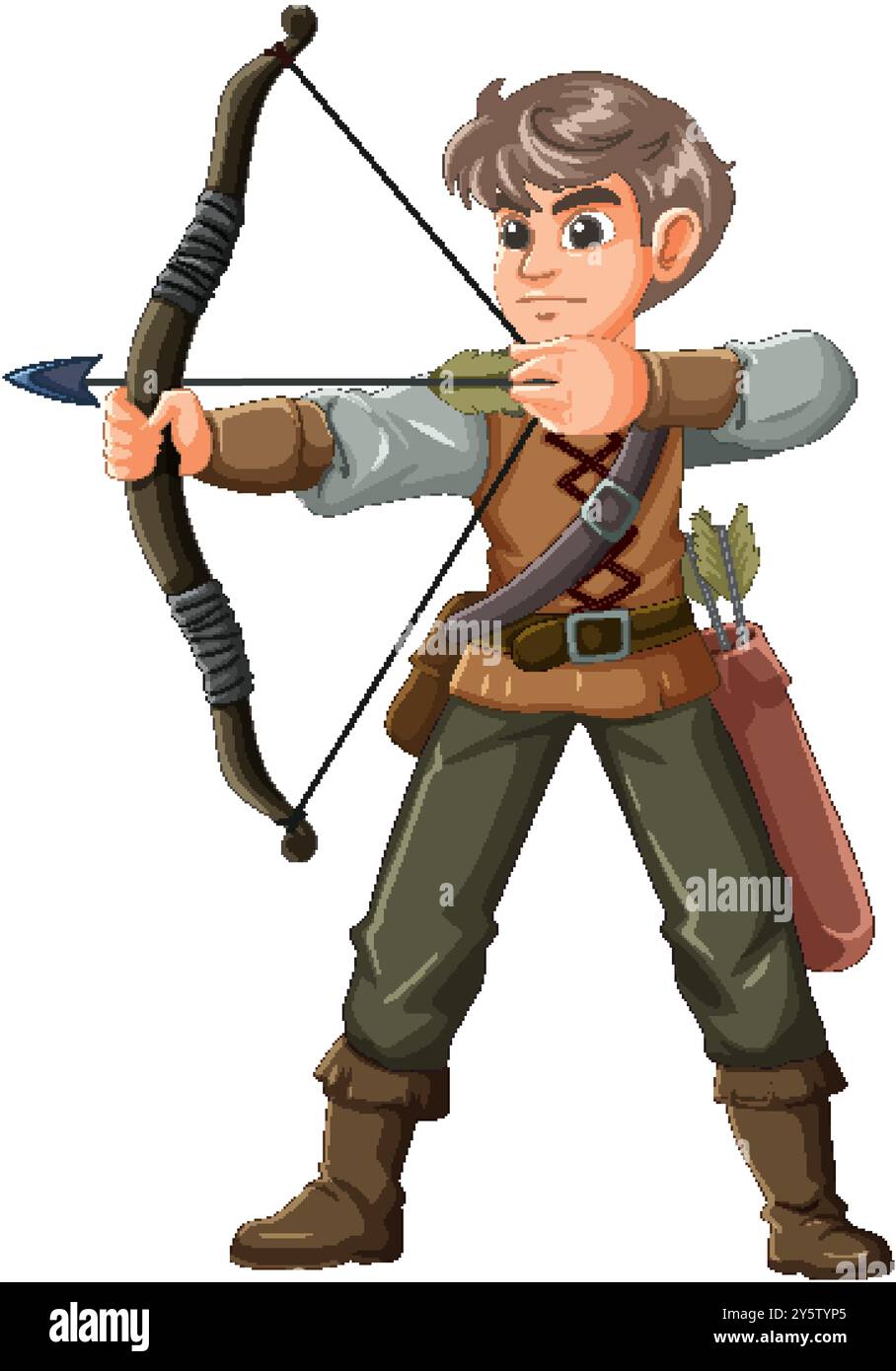 Man aiming bow with focused expression Stock Vector Image & Art - Alamy