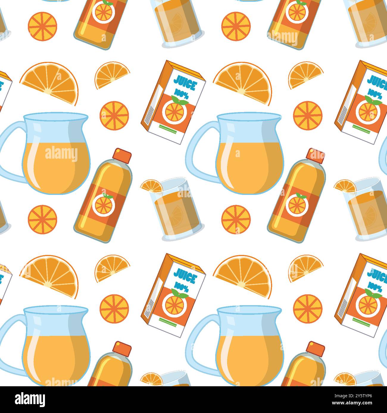 Colorful orange juice themed vector illustration Stock Vector Image ...