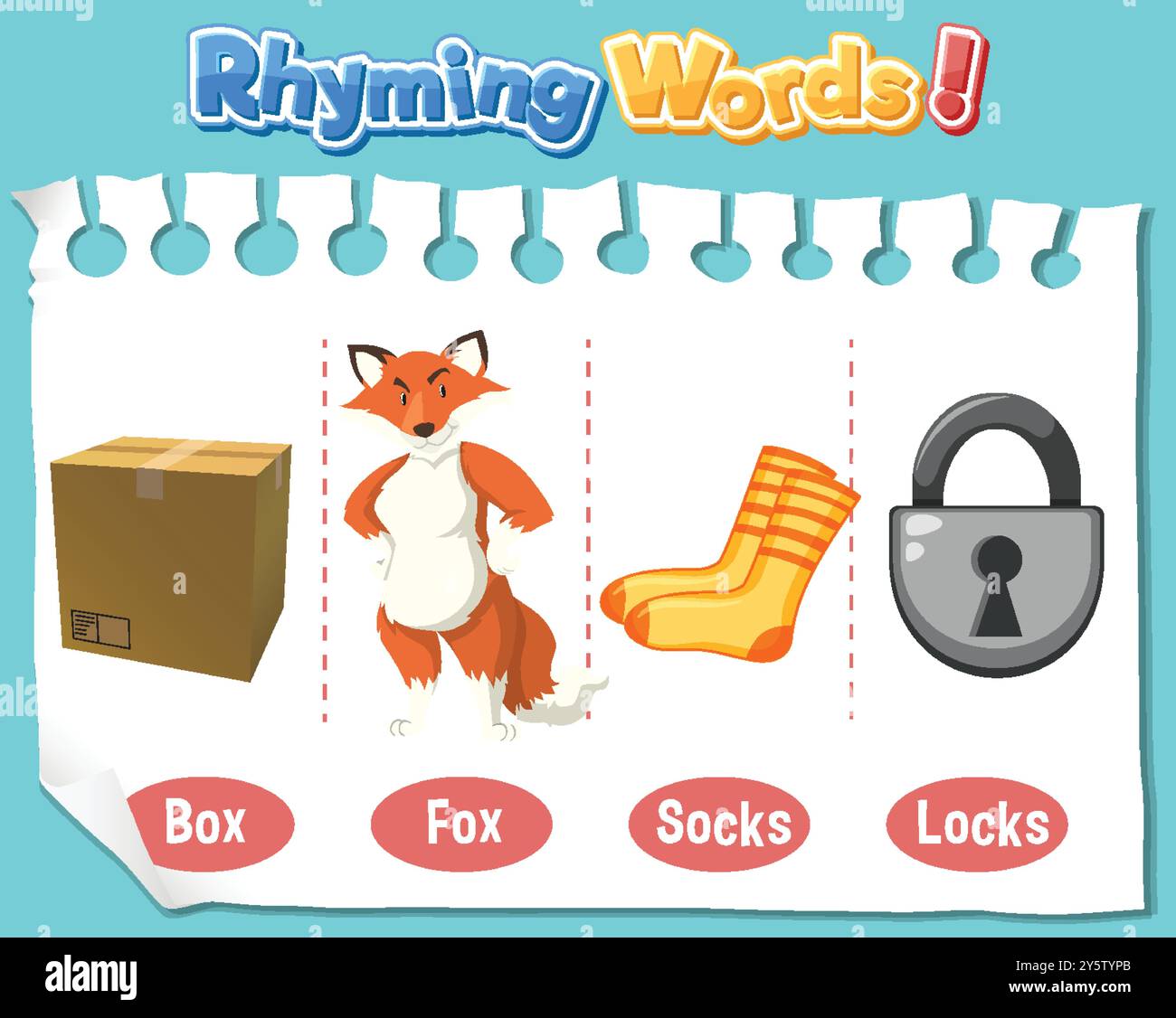 Illustration of rhyming words with images Stock Vector Image & Art - Alamy