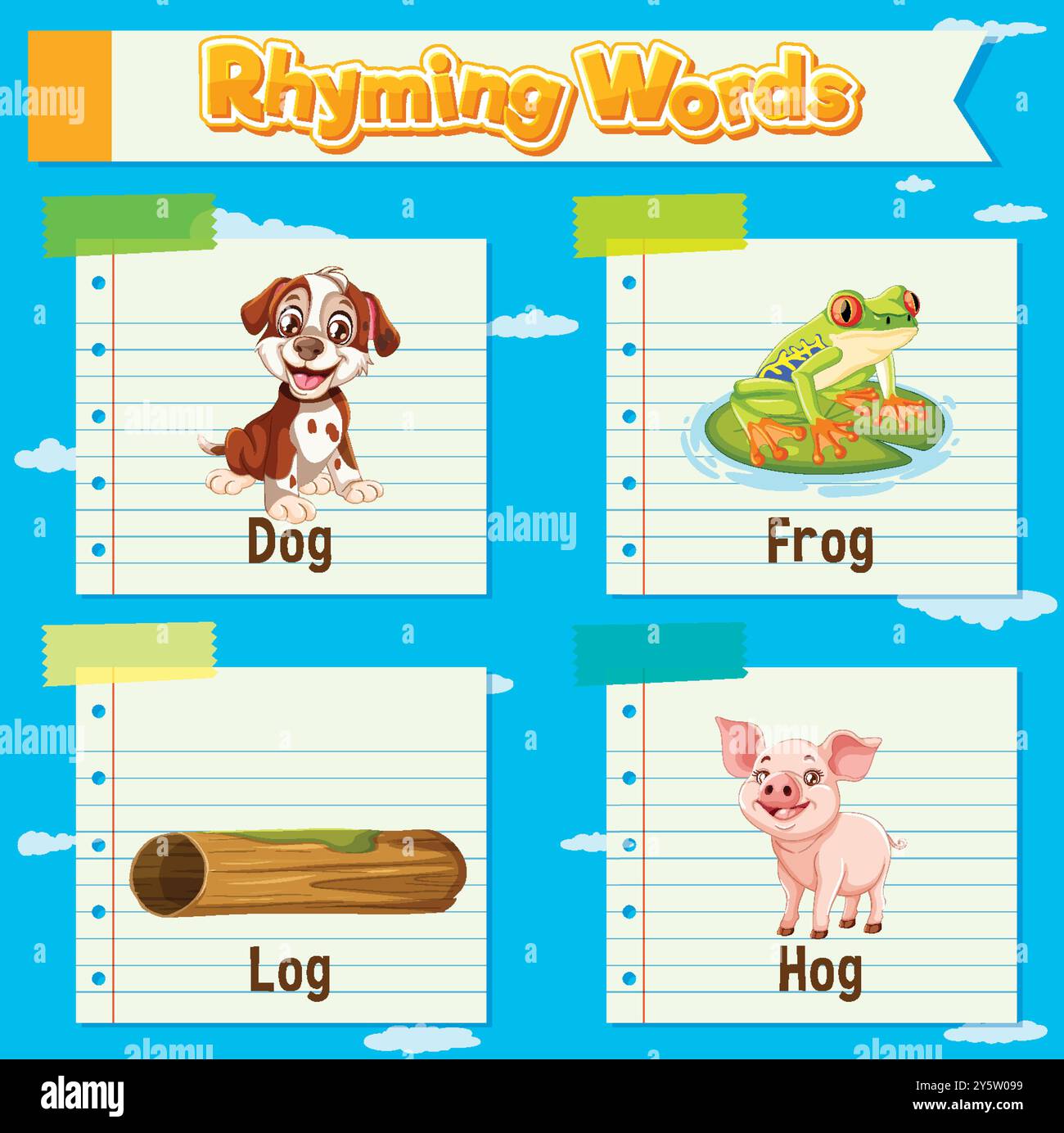 Illustration of rhyming words with images Stock Vector Image & Art - Alamy