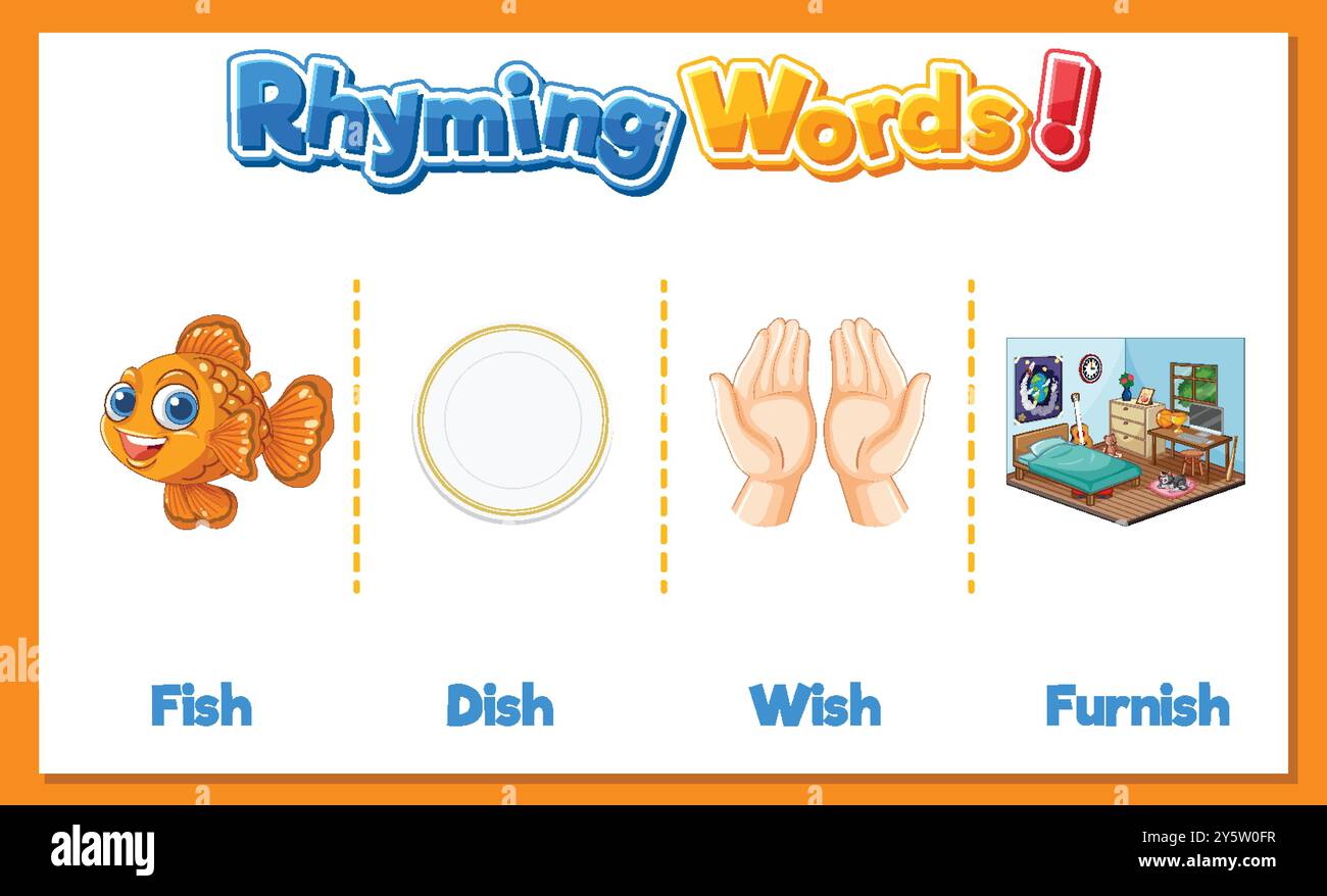 Illustration of rhyming words with images Stock Vector Image & Art - Alamy